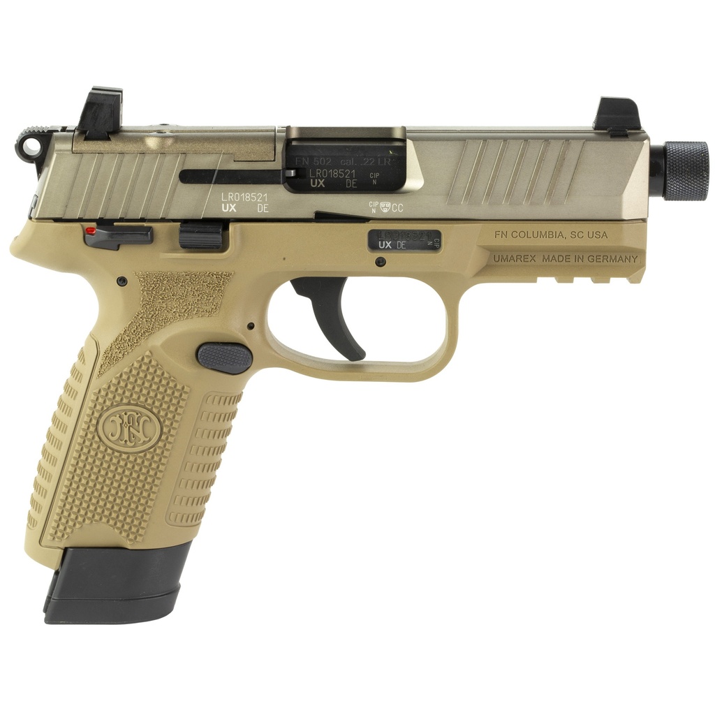 FN 502 Tactical .22LR w/Threaded Barrel - FDE | JJ Gun Supply ...